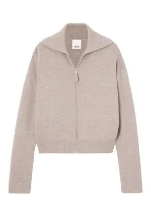 ALLUDE Wool And Cashmere-Blend Cardigan Beige