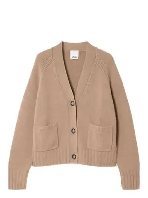 ALLUDE Wool And Cashmere-Blend Cardigan Camel