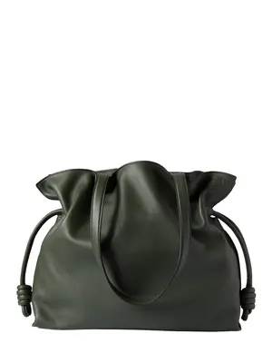 Loewe LOEWE Flamenco Large Leather Tote Green