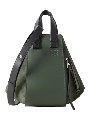 Loewe Loewe Hammock Small Textured-leather Shoulder Bag Green