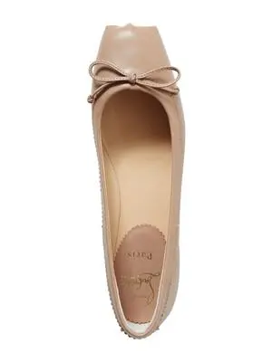 CHRISTIAN LOUBOUTIN Mamadrague Leather Ballet Flats - Neutrals