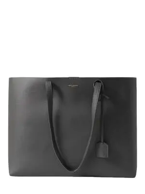 Saint Laurent East/west Large Textured-leather Tote - Gray