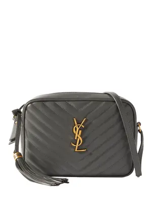 Saint Laurent Saint Laurent Loulou Medium Matelassé Leather Shoulder Bag Gray