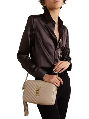 Saint Laurent Saint Laurent Loulou Medium Matelassé Leather Shoulder Bag Navy