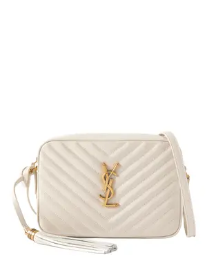 Saint Laurent Saint Laurent Loulou Medium Matelassé Leather Shoulder Bag Off-white