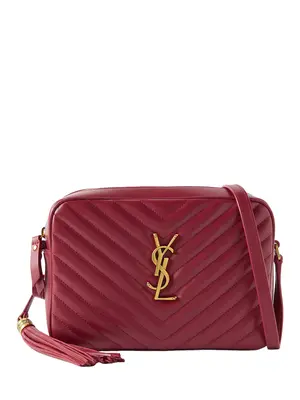 Saint Laurent Saint Laurent Loulou Medium Matelassé Leather Shoulder Bag Red