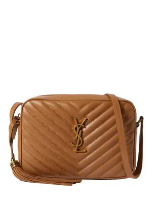 Saint Laurent Saint Laurent Loulou Medium Matelassé Leather Shoulder Bag Tan