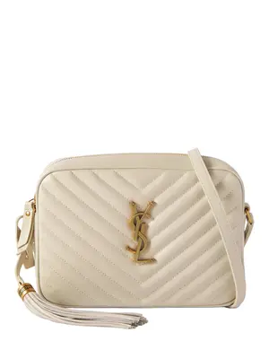 Saint Laurent Saint Laurent Loulou Medium Matelassé Leather Shoulder Bag White