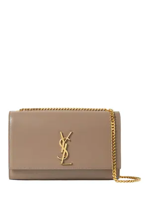 Saint Laurent SAINT LAURENT Kate Embossed-Leather Shoulder Bag Brown