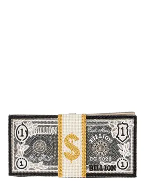 Judith Leiber Judith Leiber Couture Stack Of Cash Crystal-Embellished Clutch Black