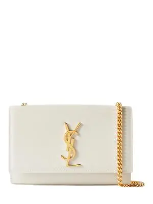 Saint Laurent SAINT LAURENT Kate Small Embossed-Leather Shoulder Bag Off-white