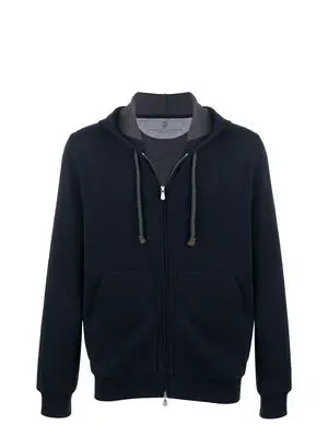 Brunello Cucinelli Zippered Hoodie - Blue