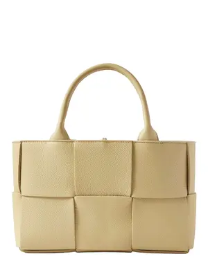 Bottega Veneta Bottega Veneta Arco Intrecciato Leather Tote Beige