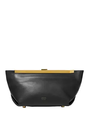 Khaite Aimee Leather Clutch Black