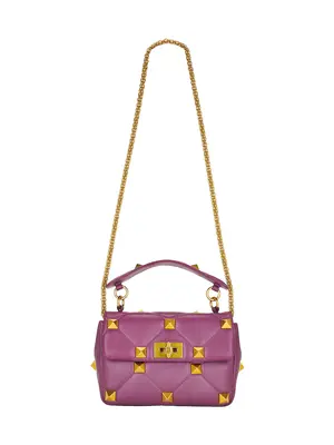 Valentino Garavani Medium Roman Stud Shoulder Bag - Malva