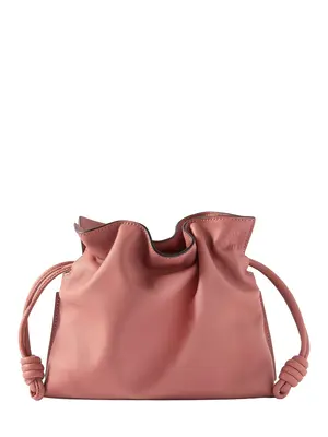 Loewe LOEWE Flamenco Mini Leather Clutch Peach