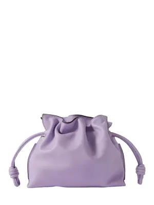 Loewe LOEWE Flamenco Mini Leather Clutch Purple