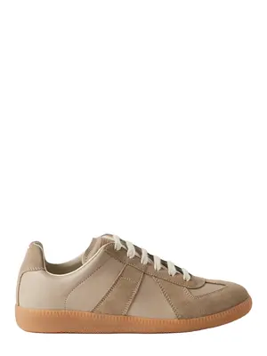 MAISON MARGIELA Maison Margiela Replica Leather And Suede Sneakers Brown