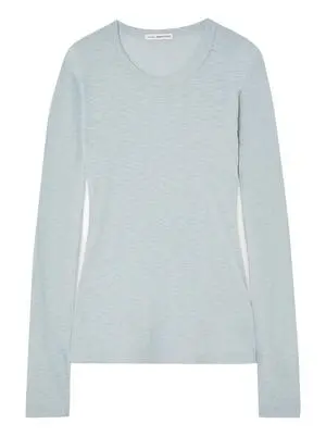 JAMES PERSE James Perse Slub Cotton-jersey Long-Sleeve Top Blue
