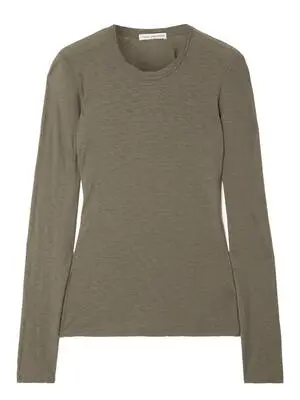 JAMES PERSE James Perse Slub Cotton-jersey Long-Sleeve Top Brown