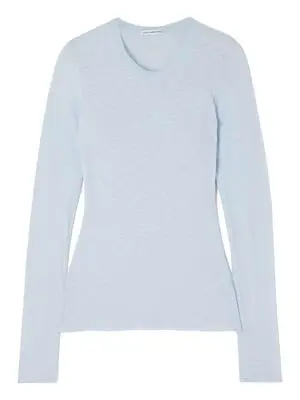 JAMES PERSE James Perse Slub Cotton-jersey Long-Sleeve Top Light Blue