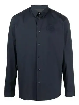 Philipp Plein Embroidered Skull Buttoned Shirt - Blue