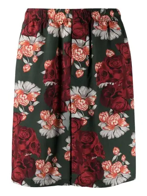 UNDERCOVERISM Rose-print Bermuda Shorts - Green