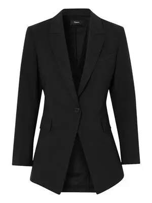 Theory Etiennette Grain De Poudre Wool-blend Blazer - Black