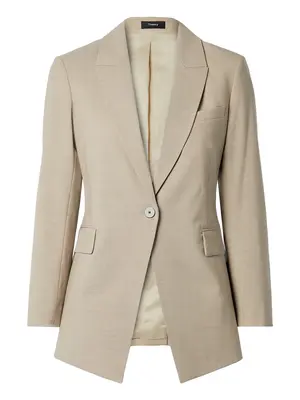 Theory Theory Etiennette Grain De Poudre Wool-blend Blazer Neutrals