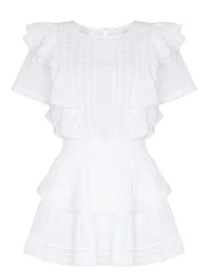 LOVESHACKFANCY Natasha Ruffle-Trim Minidress
