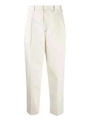 Woolrich Beige Cotton Blend High Waist Cropped Trousers - Neutrals