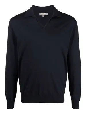 N.peal Polo Collar Jumper - Blue