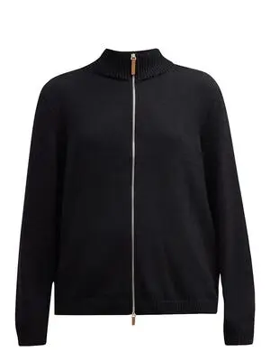 Lafayette 148 New York Lafayette 148 New York Cotton-Silk Fitted Bomber Sweater Altrosa Pi