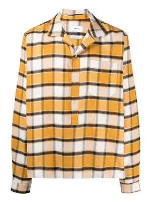 Rhude Check Button-down Shirt - Yellow