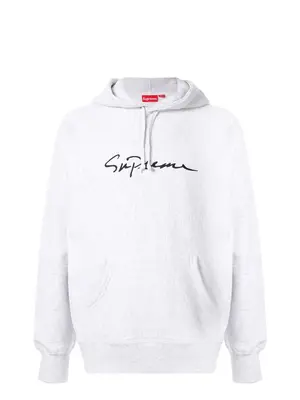 Supreme Signature Logo Hoodie - White