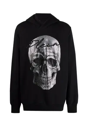 PHILIPP PLEIN Philipp Plein Crystal-Embellished Skull Hoodie
