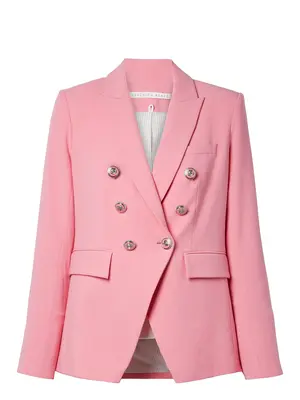Veronica Beard Veronica Beard Miller Dickey Double-Breasted Grain De Poudre Blazer Pink
