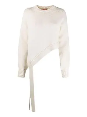N°21 Asymmetric-hem Jumper - White