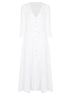 Honorine Georgia V-neck Midi Dress - White