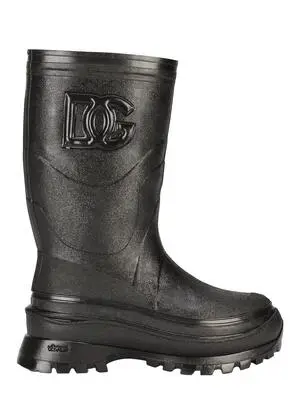 Dolce & Gabbana Embossed Logo Pull-on Boots - Black