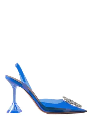 Amina Muaddi Amina Muaddi Begum Crystal-Embellished Slingback Pumps Blue