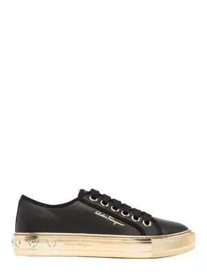 FERRAGAMO Logo-print Lace-up Sneakers - Black