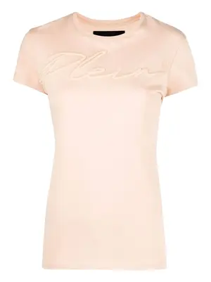 Philipp Plein Philipp Plein Satin Logo-embroidered T-shirt Neutrals