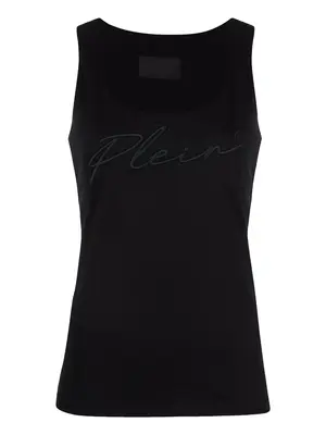Philipp Plein Logo-embroidered Tank Top - Black