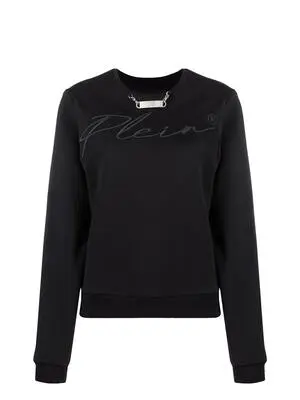 Philipp Plein Logo Embroidered Sweatshirt - Black