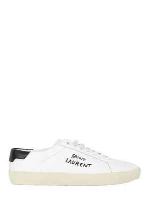 Saint Laurent Court Classic Signature Sneakers - Blanc Optique & Nero