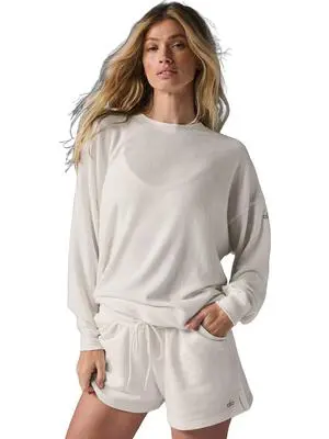 Alo Yoga Soho Pullover Top Ivory