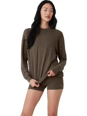 Alo Yoga Soho Pullover Top Olive Tree