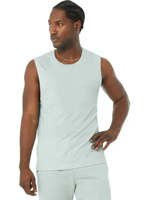 Alo Yoga Triumph Muscle Tank Top Chalk Blue