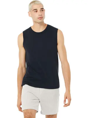Alo Yoga Triumph Muscle Tank Top Dark Navy